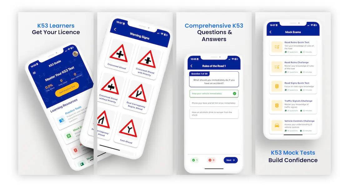 Road Signs Test 1 | K53 Code 8 Practice Test | K53 Learners App